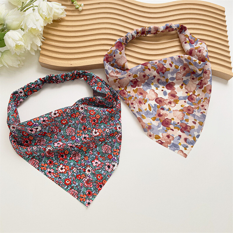 Satin Solid Color Floral Headband Hair Accessories Hair Scarf Turban ...