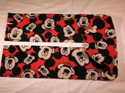 Mickey Mouse faces on red Fleece Scarf | eBay