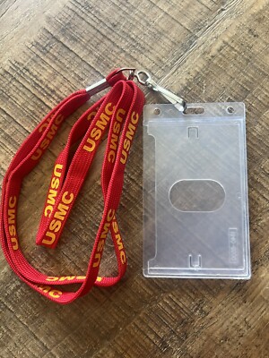 USMC U.S. Marine Corps Military Lanyard ID Badge Key Holder | eBay