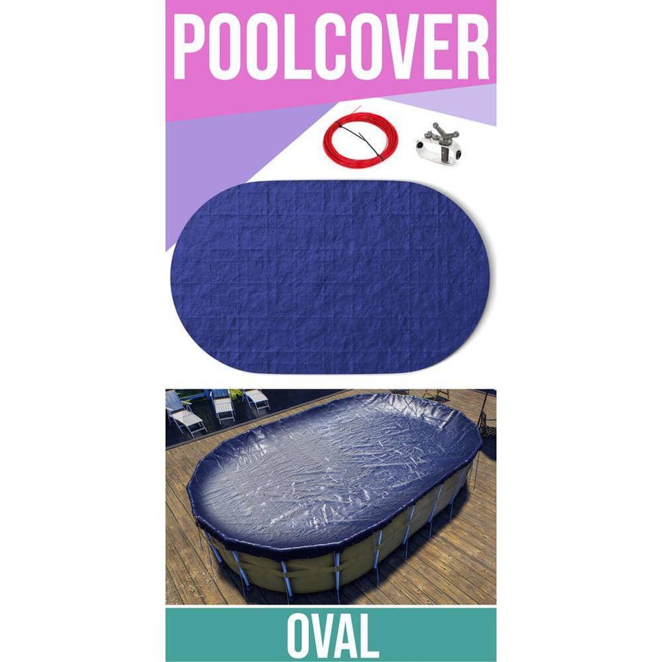 10x16 ft Oval Above Ground Winter Pool Cover Navy Blue UV Resistant ...