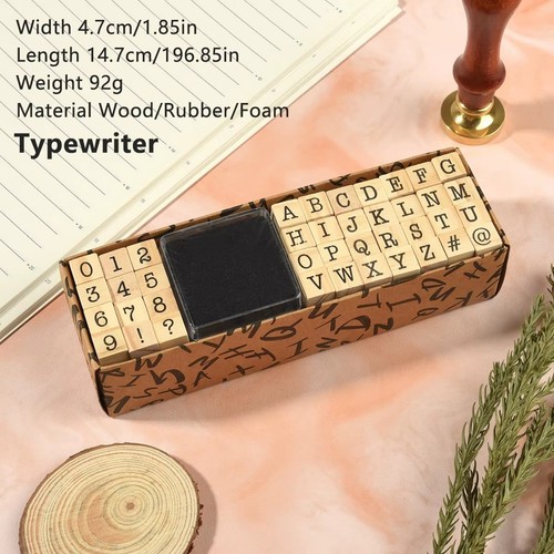 40PCS / Set Wood Rubber Stamps A-Z Letters Number Alphabet Stamp Kit ...