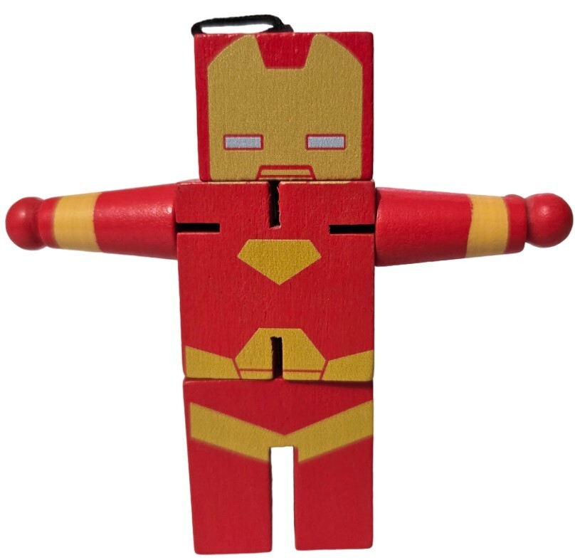 Miniso Marvel IRON MAN Collectible Action Figure Flexible Joints Wooden ...