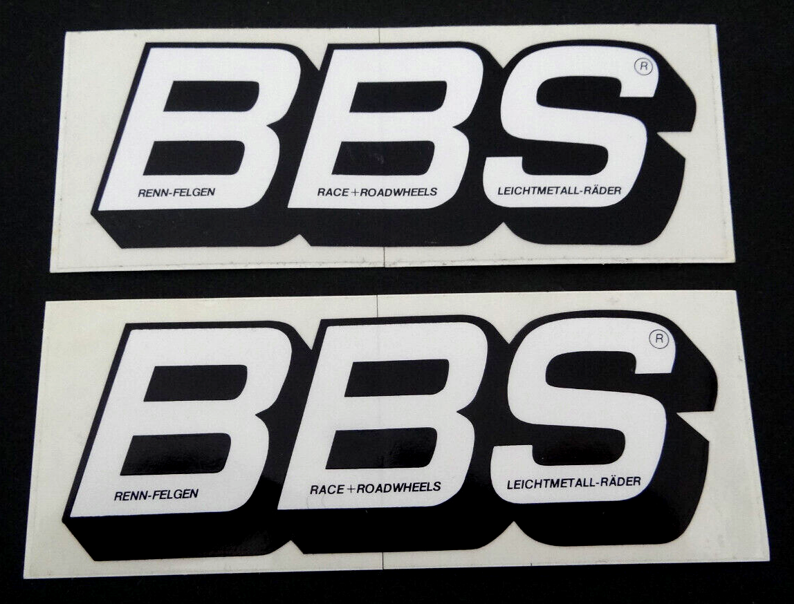 2x Promotional Stickers Bbs Logo Alloy Rims Wheels Black 4 5/16in Motor ...