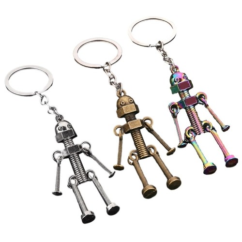 Unique Robot Keyring Pendant Vintage Robot Keychain Movable Joint Car ...