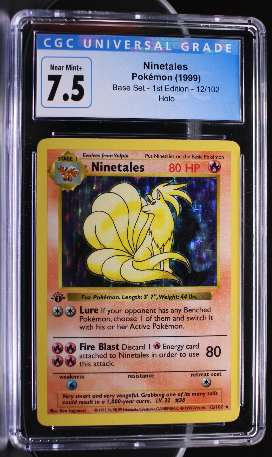 Pokemon ~ Base Set 1st Edition Shadowless ~ Ninetales ~ Holo Rare ~ CGC ...