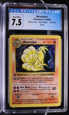 Pokemon ~ Base Set 1st Edition Shadowless ~ Ninetales ~ Holo Rare ~ CGC ...
