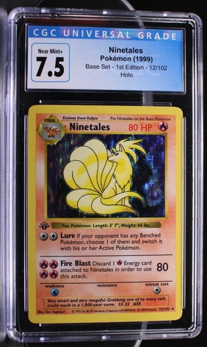Pokemon ~ Base Set 1st Edition Shadowless ~ Ninetales ~ Holo Rare ~ CGC ...