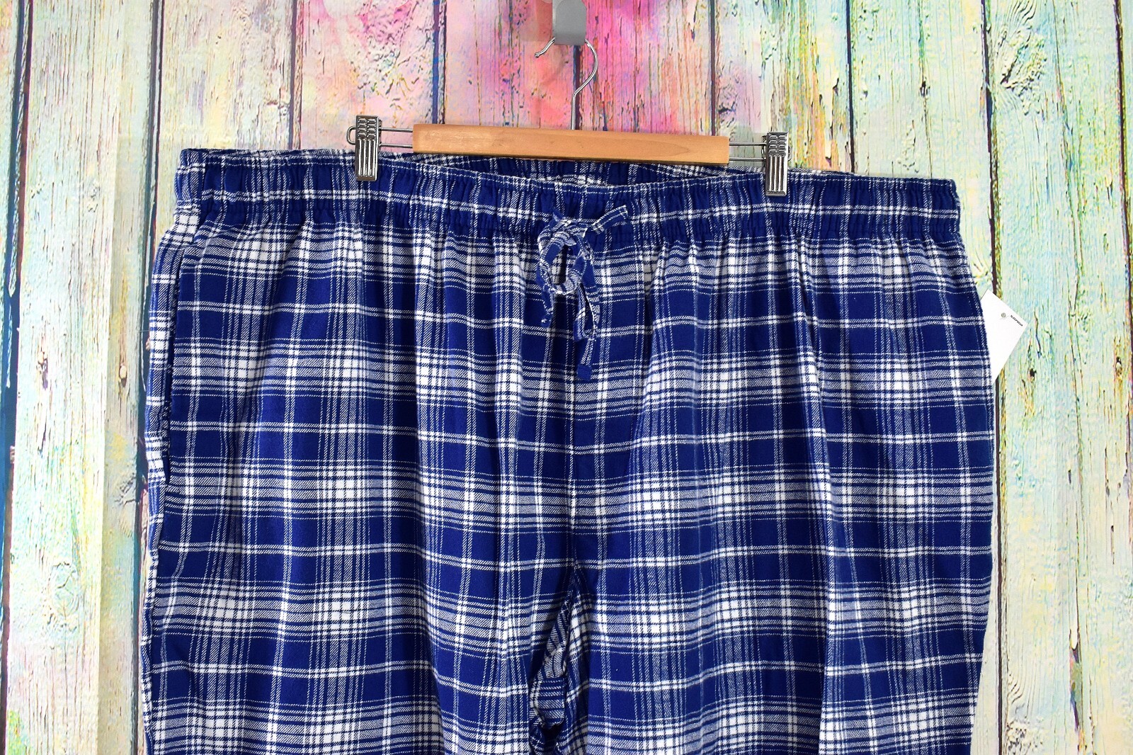 Men's Sonoma Flannel Sleep Pant Size 4XB Blue/White Plaid Drawstring ...