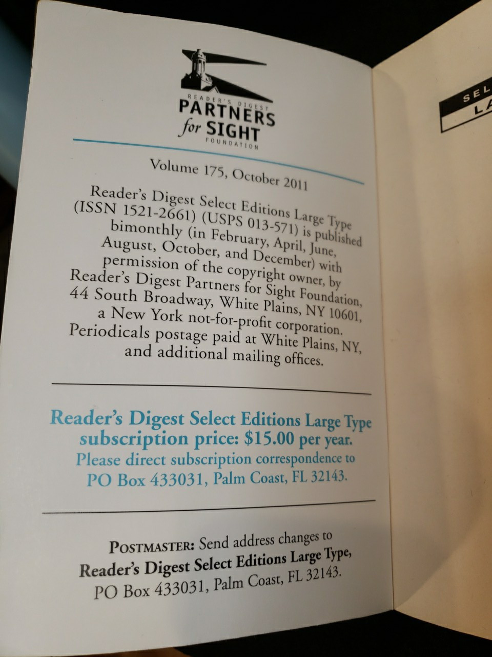 Reader's Digest Select Editions Large Type, #5, Vol 175, Paperback/Sparks/Tapply | eBay