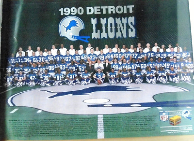 NFL Poster - Detroit Lions 1990 Team Photo with Roster 13" x 19" | eBay