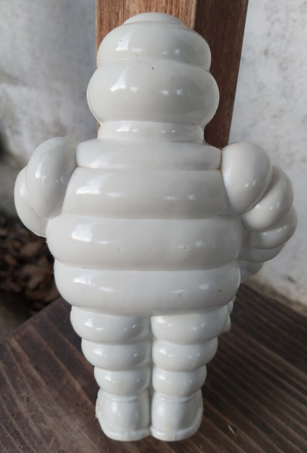 Bibendum Michelin, plastique, blanc et bleu, souple pouet, vintage ...