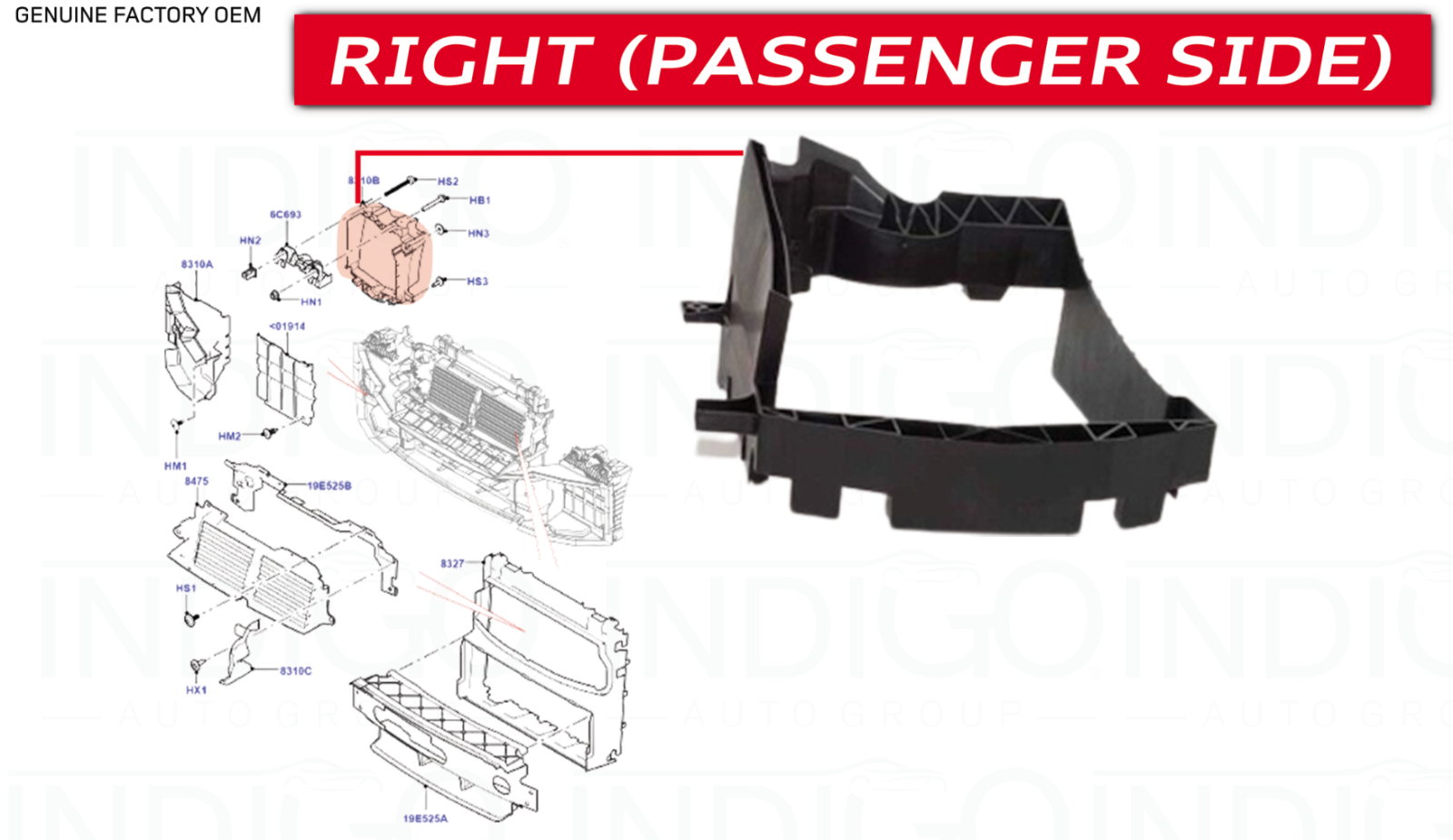 2014-2022 RANGE ROVER SPORT REAR AIR DEFLECTOR RIGHT PASSENGER SIDE RS ...