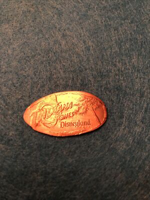 Disneyland Park Souvenir pressed penny INDIANA JONES "PALM TREE RIDE ...