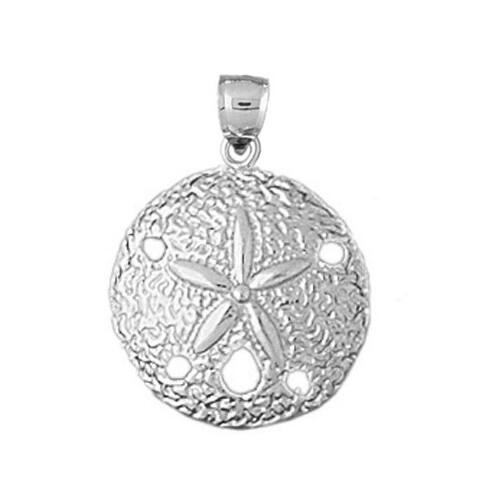 Rhodium Plated 925 Sterling Silver Sand Dollar Seashell Charm | eBay