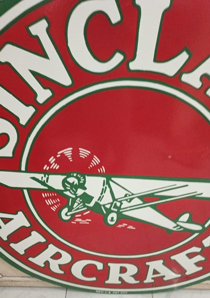 Sinclair Gasoline Rd Pure Porcelain Enamel Heavy Metal Sign 48" Double ...