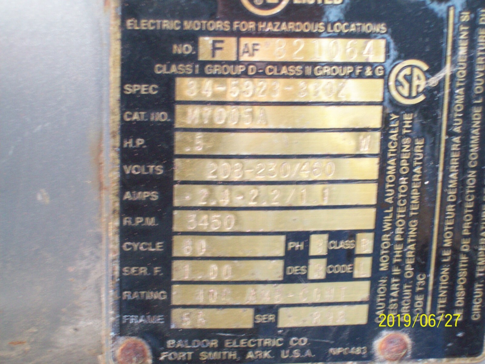 BUFFALO FORGE HOWDEN FAN 3E BLOWER with .5HP BALDOR MOTOR M7005A | eBay