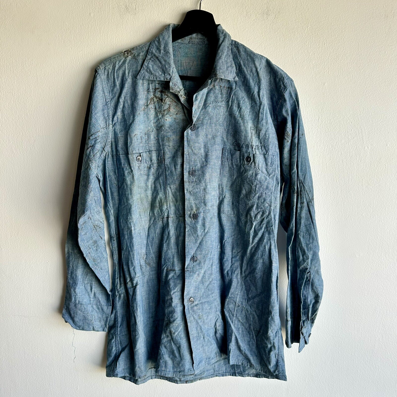 WWII US Navy Chambray Utility Shirt Denim | eBay