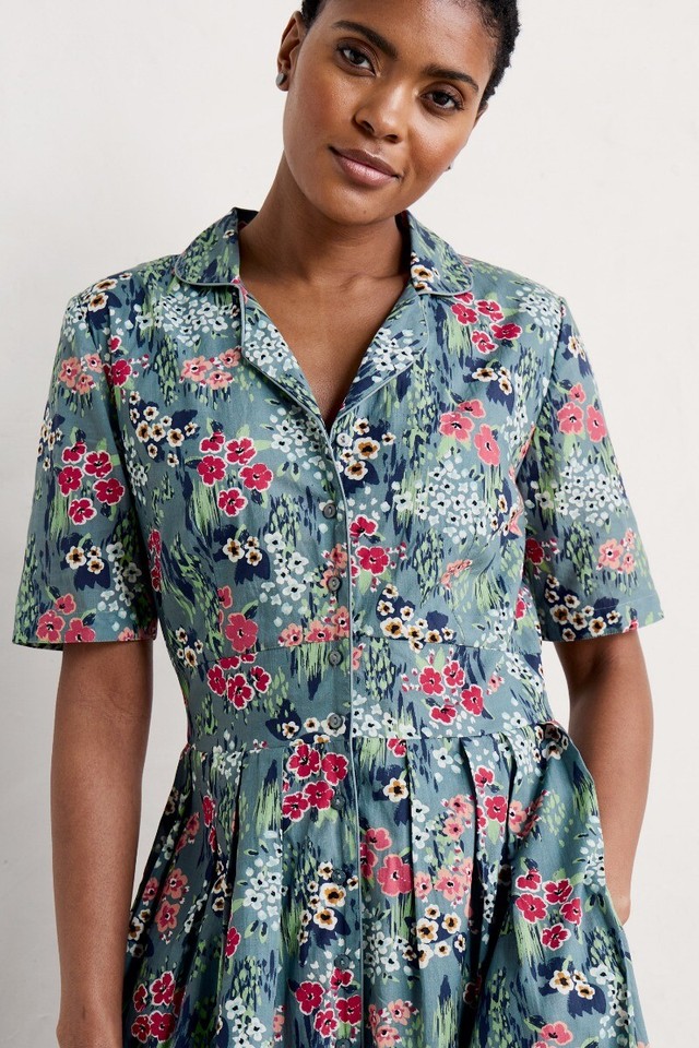 Seasalt Women's Dress - blue Charlotte Dress - Petite - Painterly Field ...