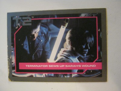 1991 Impel #48 Terminator 2 T2 Trading Card, "Terminator Sews Up Sar ...