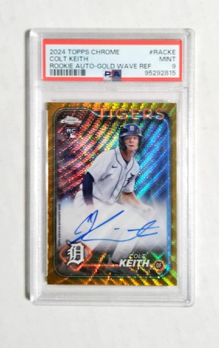Colt Keith PSA 9 2024 Topps Chrome RC AUTO Rookie GOLD Wave REFRACTOR ...