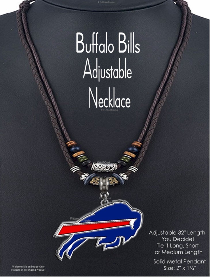 LARGE BUFFALO BILLS NECKLACE Stainless-Steel Chain NFL Football Metal ...