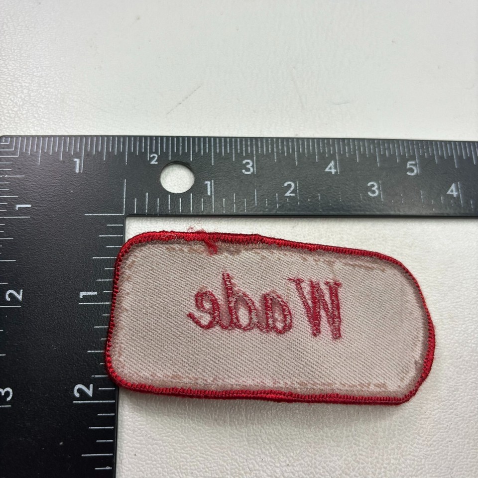 USED Retro Red Letter WADE Name Patch (Uniform ID, Patch, Badge) 82V8 ...