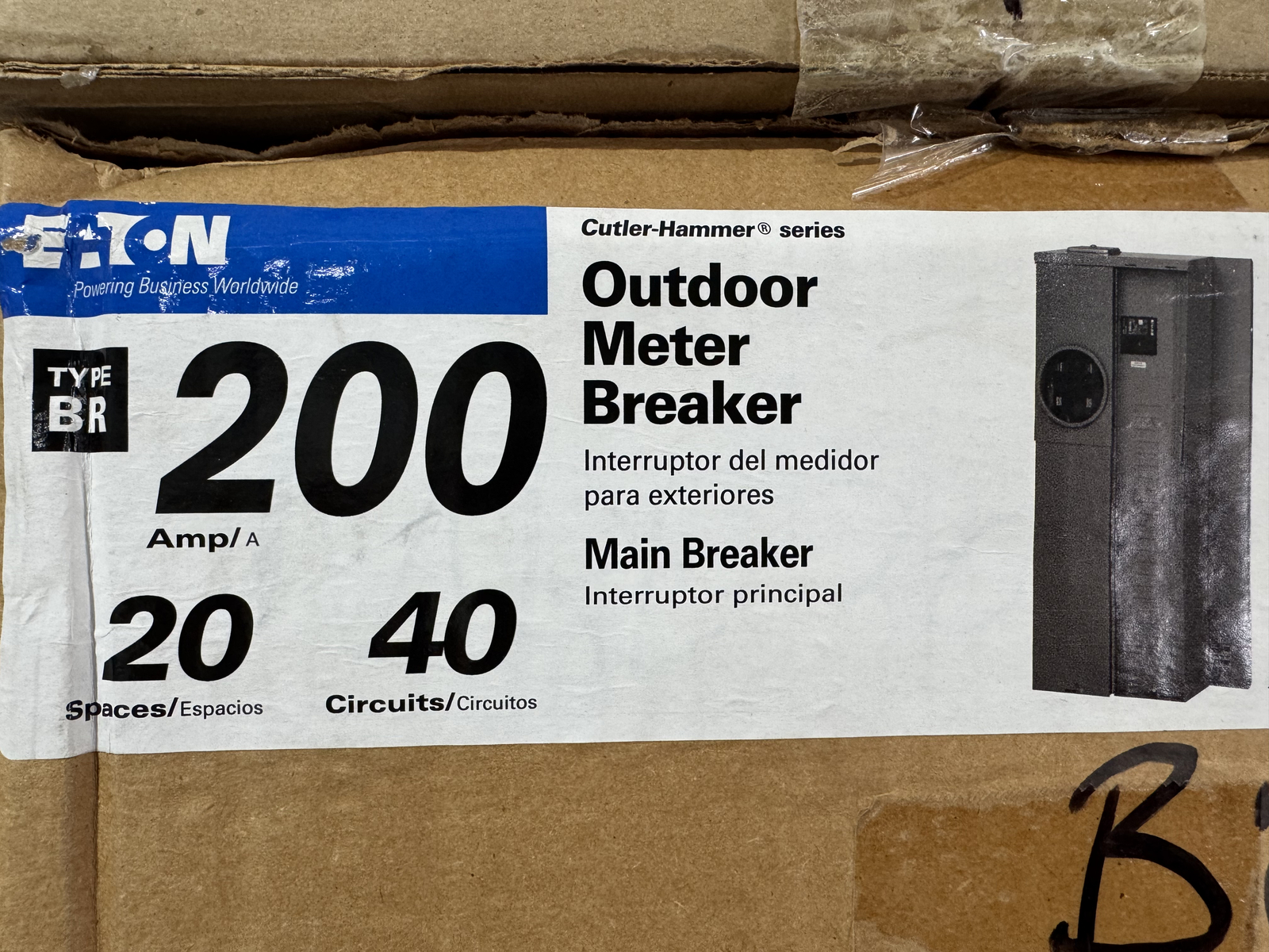 EATON OUTDOOR METER MAIN PANEL-MBE2040B200BTS – 200 AMP - 1 PHASE/3 ...