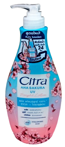 Citra AHA Sakura + Hyaluron UV Bright Lotion 320 ml Double UV protects ...