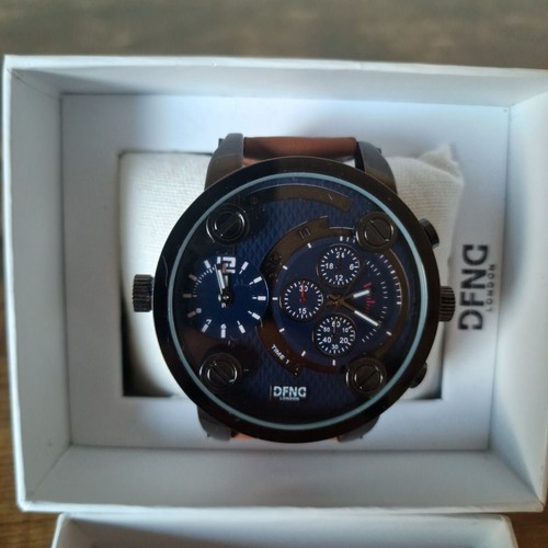 DFNG Gunmetal & Brown Chronograph Watch | eBay UK