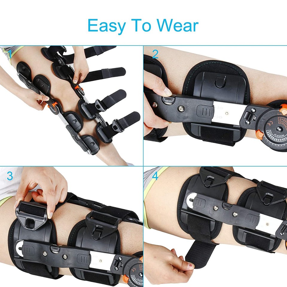 Hinged Knee ROM Brace Patella Brace Orthosis Knee Orthoses Adjustable ...