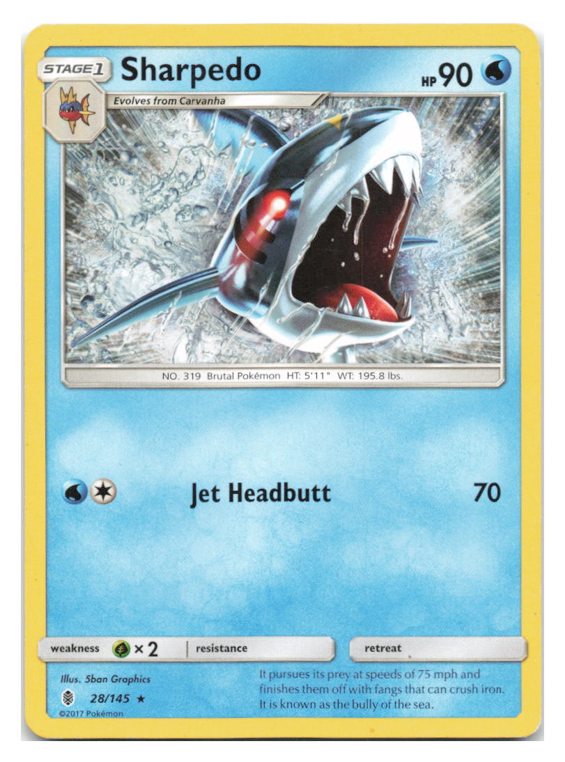 Sharpedo #28/145 SM: Guardians Rising Pokemon tcg | eBay