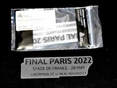 Official Real Madrid Vs Liverpool FC UCL 2022 final match detail patch ...