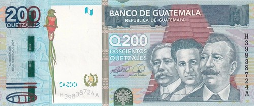 Guatemala 200 Quetzales 2009 UNC Banknote. Two Hundred Guatemalan ...