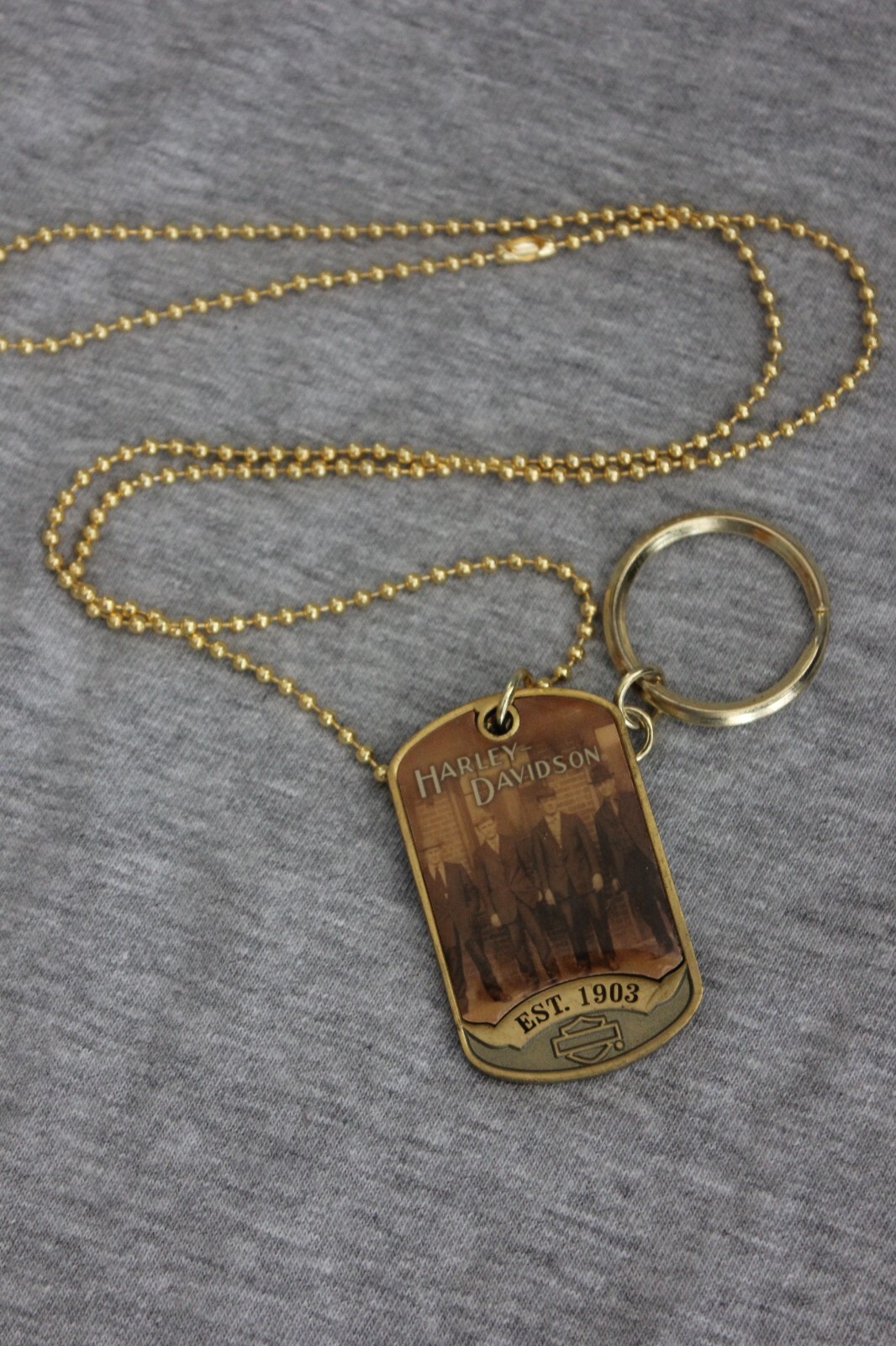 Harley-Davidson Military Flag Bar & Shield Dog Tag, Chain & Key Ring ...