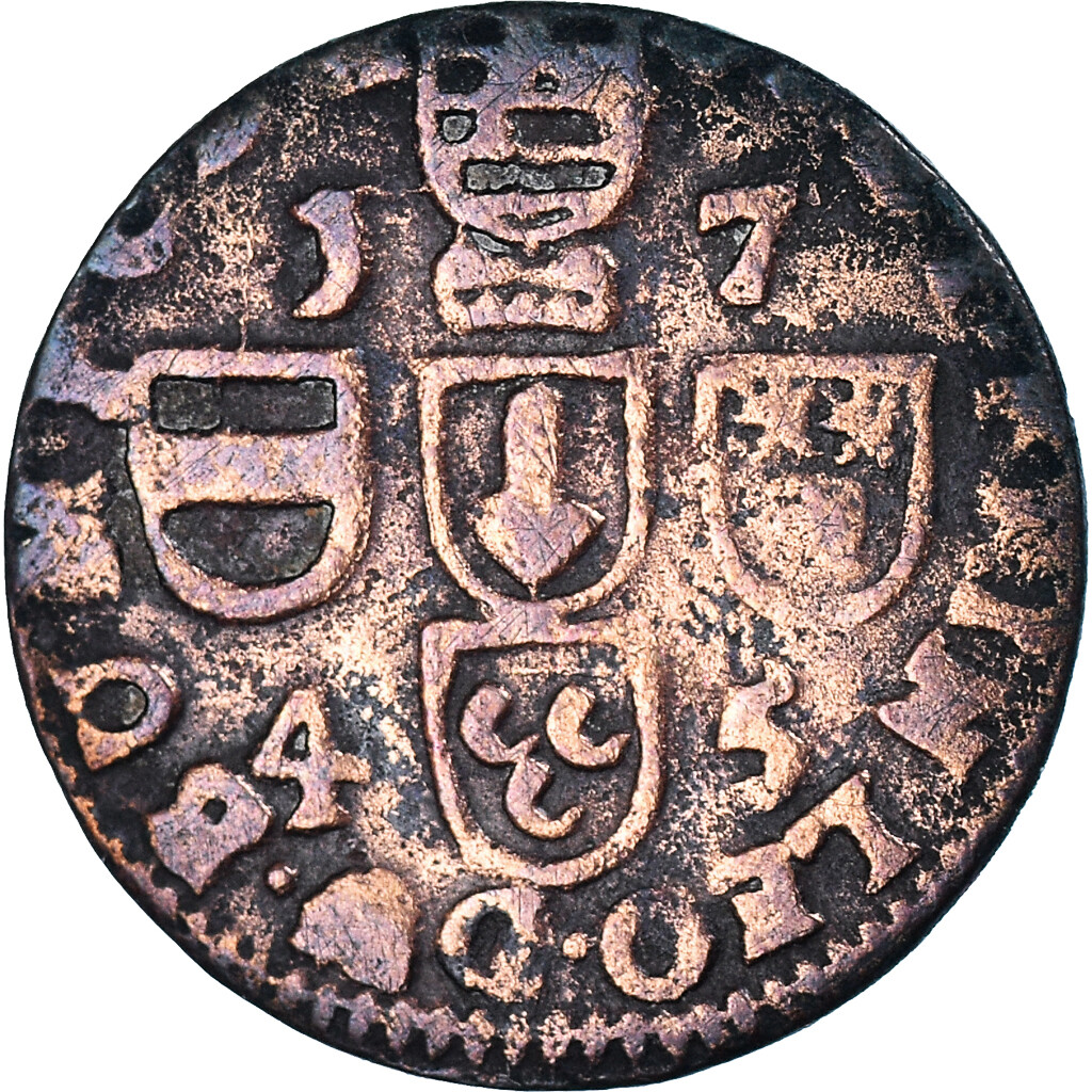 [#1062240] Coin, LIEGE, John Theodore, Liard, 1745, Liege, VF, Copper ...