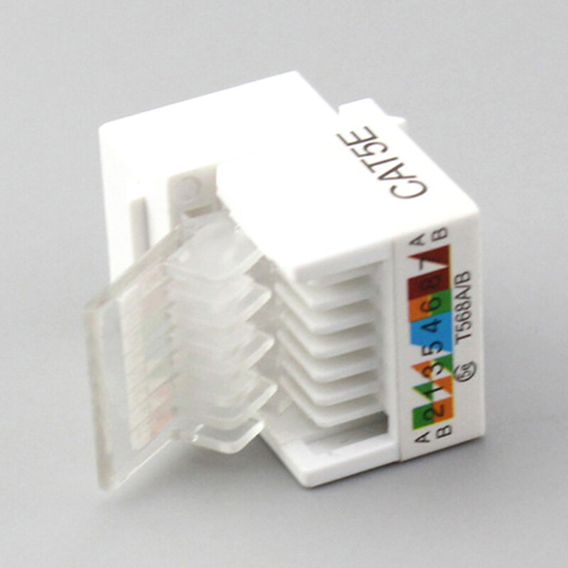 10Pcs RJ45 CAT5e Ethernet Network Keystone JackClip Module Wall Plug ...