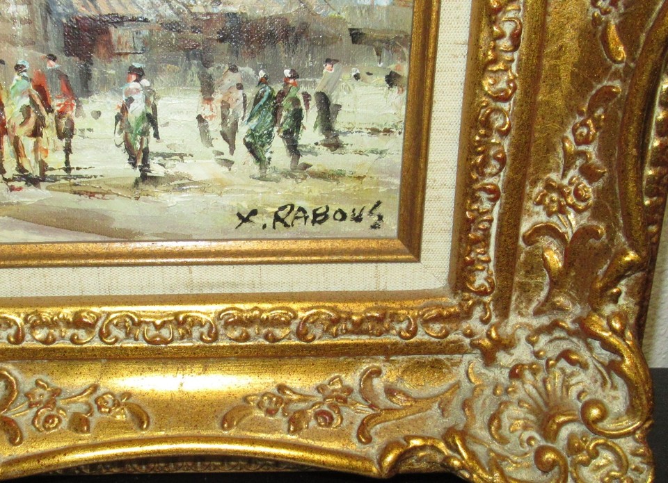 XAVIER RABOUS PARIS STREET SCENE ORIGINAL OIL ON CANVAS LANDSCAPE ...