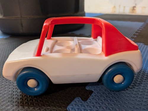Vintage Little Tikes Chunky Car Toddler Tots Family Red White Sedan ...