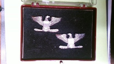 US MILITARY INSIGNIA SET OF 2 US ARMY FULL BIRD COLONEL RANK 0-6 IN ...