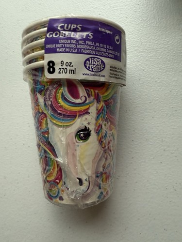 Lisa Frank Majesty Rainbow Unicorn Party Paper Cups OPENED, 5 Cups ...