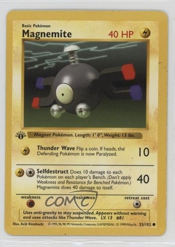 Magnemite Shadowless 1st Ed. Pokemon Base Set #53 1999 | eBay