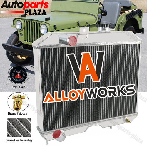 3-Row Radiator for 1941-1952 49 1950 Jeep Willys CJ2.CJ-2A CJ3 M38 ...