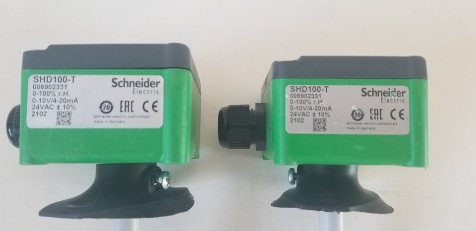 2x Schneider Electric Duct Humidity + Temperature Sensor SHD100-T ...
