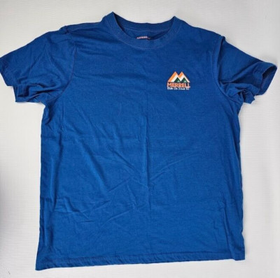 Men's Merrell Hike On T Shirt Blue LARGE soft | eBay