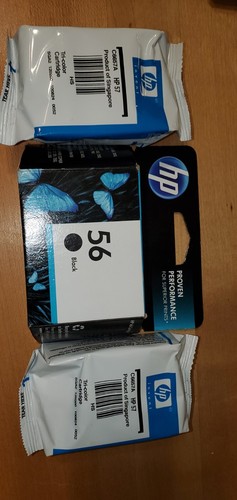 GENUINE NEW HP 56 Ink Cartridge (2 OPEN 57) DeskJet 5150 5550 5850 9650 ...