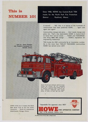 1969 Howe Fire Apparatus Ad: HR-102 Defender North Park FD Rockford ...
