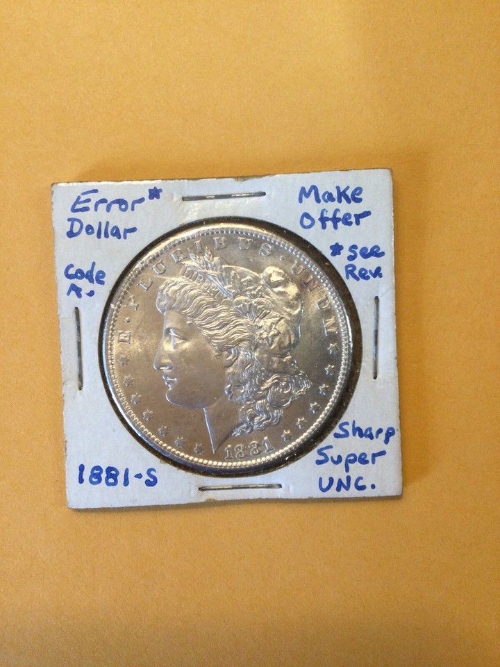 1881 S Morgan Dollar Uncirculated Silver $1 Coin Error! SKU:I18321 | eBay