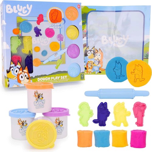 Bluey Dough Kids Children's Modelling Clay 10 Piece Kit Activity Craft ...
