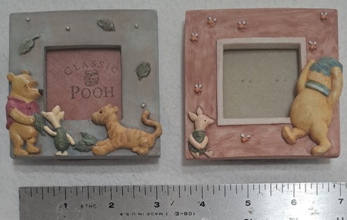 Lot/2 Disney Charpente Classic Winnie The Pooh Bear Mini Picture Frames ...