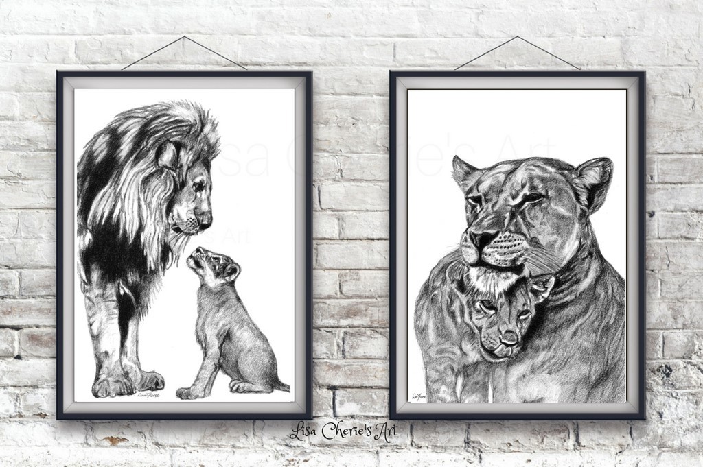 Lion Family Drawing